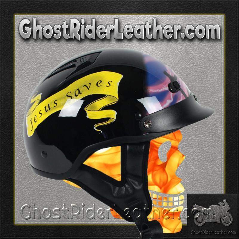 DOT Motorcycle Helmet – Christian Cross – Shorty – Half – 1VPC-HI – USA ...